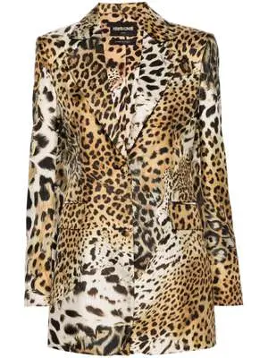 Roberto Cavalli Jaguar Skin-print Silk Blazer