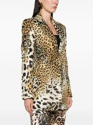 Roberto Cavalli Jaguar Skin-print Silk Blazer