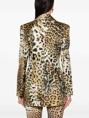 Roberto Cavalli Jaguar Skin-print Silk Blazer