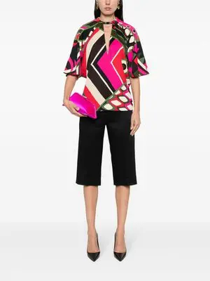 Emilio Pucci Vivara-print V-neck Blouse