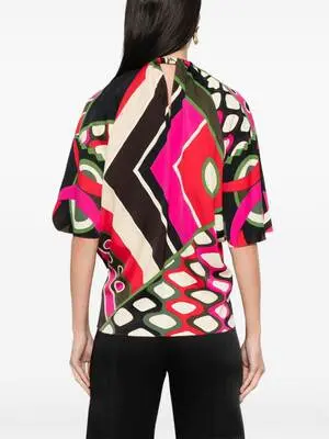 Emilio Pucci Vivara-print V-neck Blouse