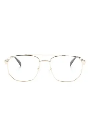 Alexander McQueen Logo-engraved Pilot-frame Glasses