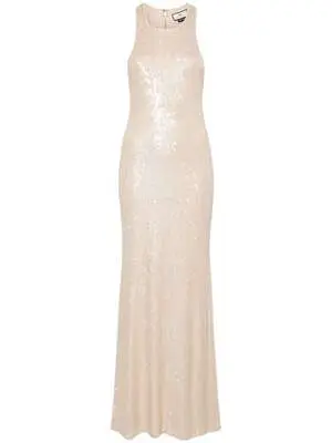Elisabetta Franchi Racerback Sequin Gown