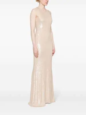 Elisabetta Franchi Racerback Sequin Gown