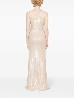 Elisabetta Franchi Racerback Sequin Gown
