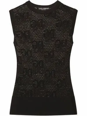 Dolce & Gabbana Sleeveless Lace-stitch Top