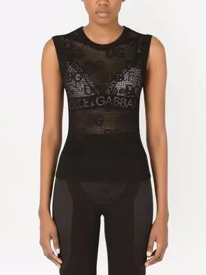 Dolce & Gabbana Sleeveless Lace-stitch Top