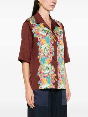 Roberto Cavalli Hawaii-print Cotton Shirt