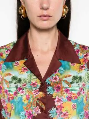 Roberto Cavalli Hawaii-print Cotton Shirt