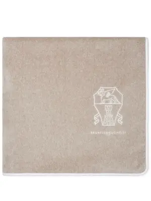 Brunello Cucinelli Logo-embroidered Cotton Towel - Neutrals