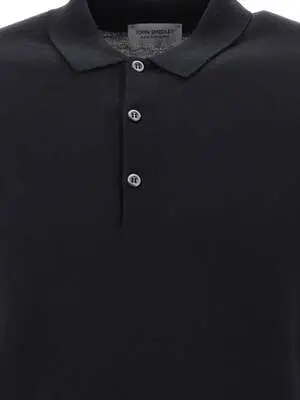 John Smedley Belper' Merino Wool Polo Shirt - Black