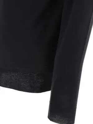 John Smedley Belper' Merino Wool Polo Shirt - Black