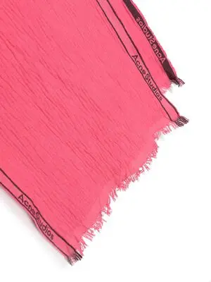 Acne Studios Jacquard-logo Seersucker Scarf