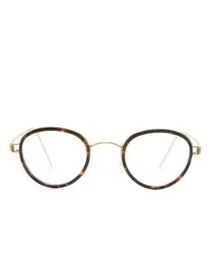 LINDBERG Tortoiseshell Geometric Glasses - Gold
