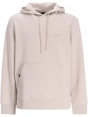 BOSS Logo Appliqué Jersey Hoodie - Neutrals