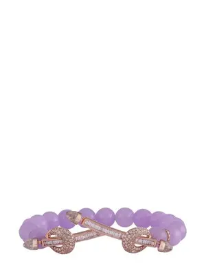 ANANYA 18kt Yellow Gold Chakra Diamond And Quartz Bracelet - Pink