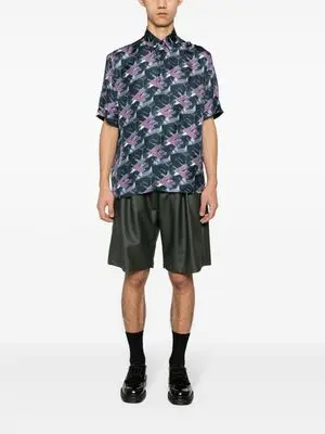 Fendi Block-print Silk Shirt - Purple