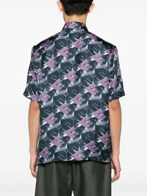 Fendi Block-print Silk Shirt - Purple