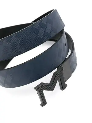 Montblanc Logo-buckle Leather Belt - Blue