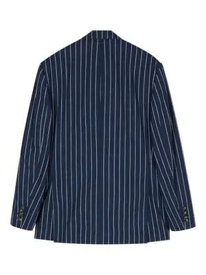 MARINA YEE Striped Double-breasted Blazer