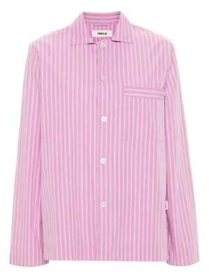 TEKLA Striped Cotton Pyjama Top