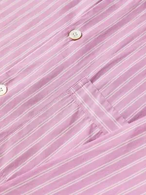 TEKLA Striped Cotton Pyjama Top
