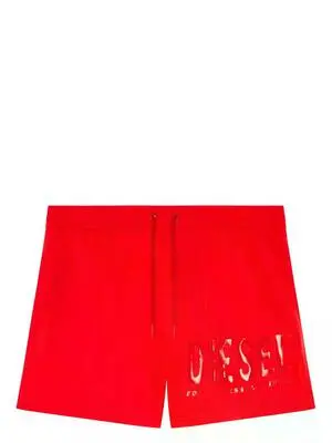 DIESEL® Logo-print Swim Shorts - Red