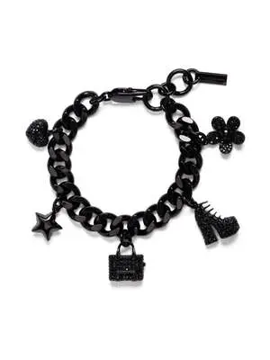 Marc Jacobs Mini Icon Pavé Charm Bracelet - Black