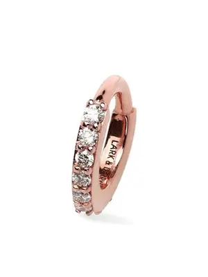 LARK & BERRY 14kt Rose Gold Diamond Hoop Earring - Pink