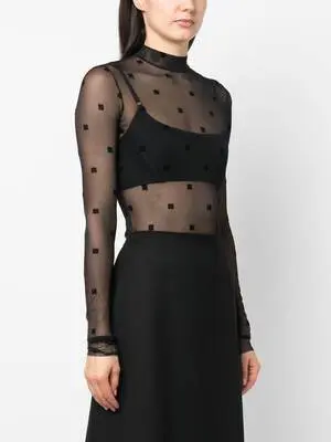 Givenchy Logo-print Mesh Bodysuit