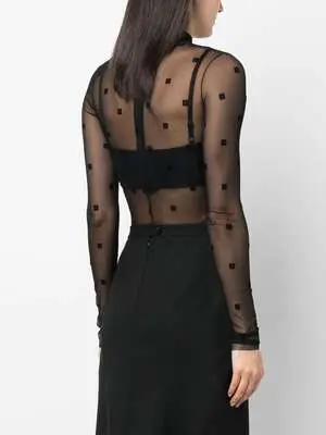 Givenchy Logo-print Mesh Bodysuit