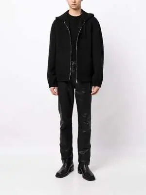 Givenchy Zip-front Wool-blend Hoodie - Black
