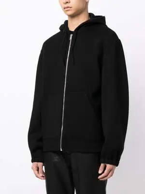 Givenchy Zip-front Wool-blend Hoodie - Black