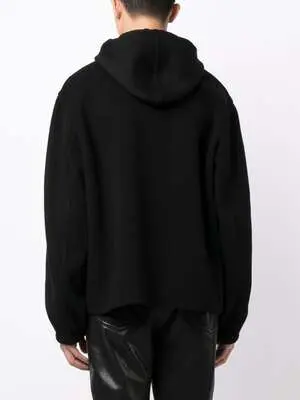 Givenchy Zip-front Wool-blend Hoodie - Black