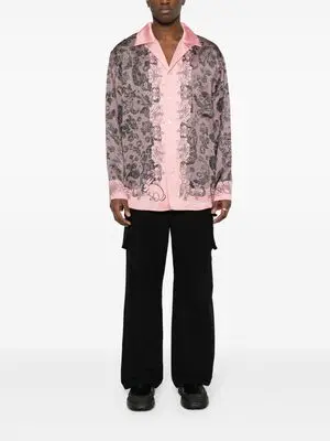 Acne Studios Floral-print Satin Shirt