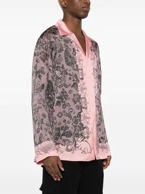 Acne Studios Floral-print Satin Shirt