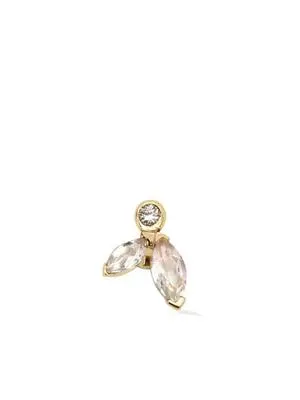 LARK & BERRY 14kt Yellow Diamond And Sapphire Earring - Gold