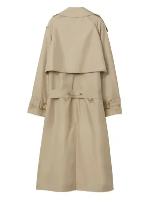 Burberry Double-breasted Silk Trench Coat - Neutrals