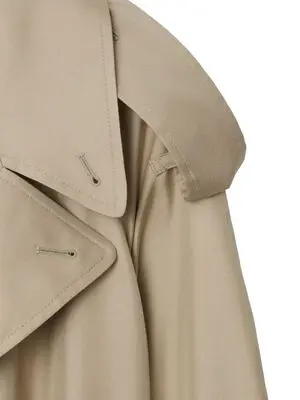 Burberry Double-breasted Silk Trench Coat - Neutrals