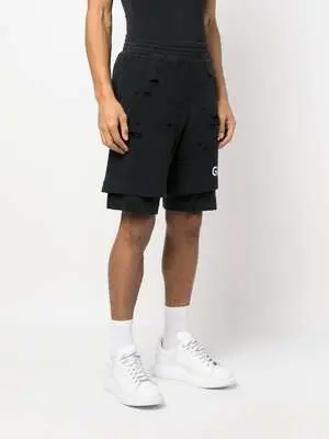 Givenchy Logo-print Knee-length Track Shorts - Black