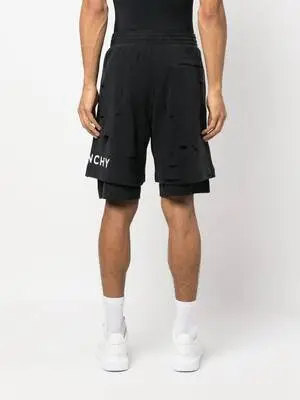 Givenchy Logo-print Knee-length Track Shorts - Black