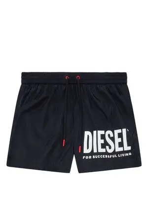 DIESEL Logo-print Swim Shorts - Black