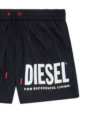 DIESEL® Logo-print Swim Shorts - Black
