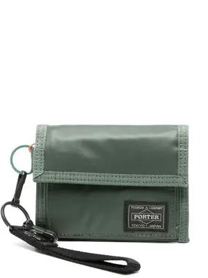 PORTER-YOSHIDA & CO Logo-appliqué Tri-fold Wallet Green