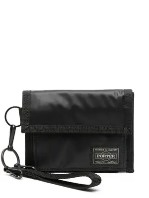 PORTER-YOSHIDA & CO Logo-appliqué Tri-fold Wallet - Black