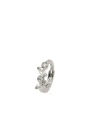 LARK & BERRY 14kt White Gold Diamond And Sapphire Hoop Earring - Silver