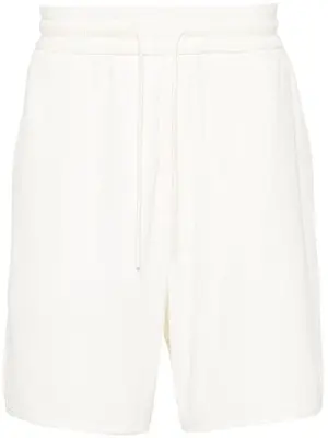 Emporio Armani Mid-rise Ribbed Track Shorts - Neutrals