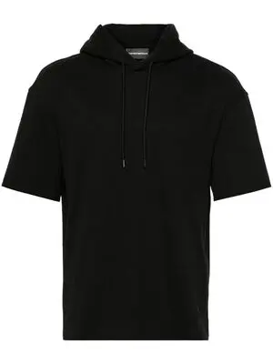 Emporio Armani Ribbed Short-sleeve Hoodie