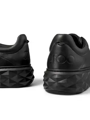 JIMMY CHOO Diamond Maxi Ii Leather Sneakers - Black