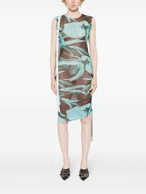 LOUISA BALLOU Heatwave Floral-print Dress - Brown